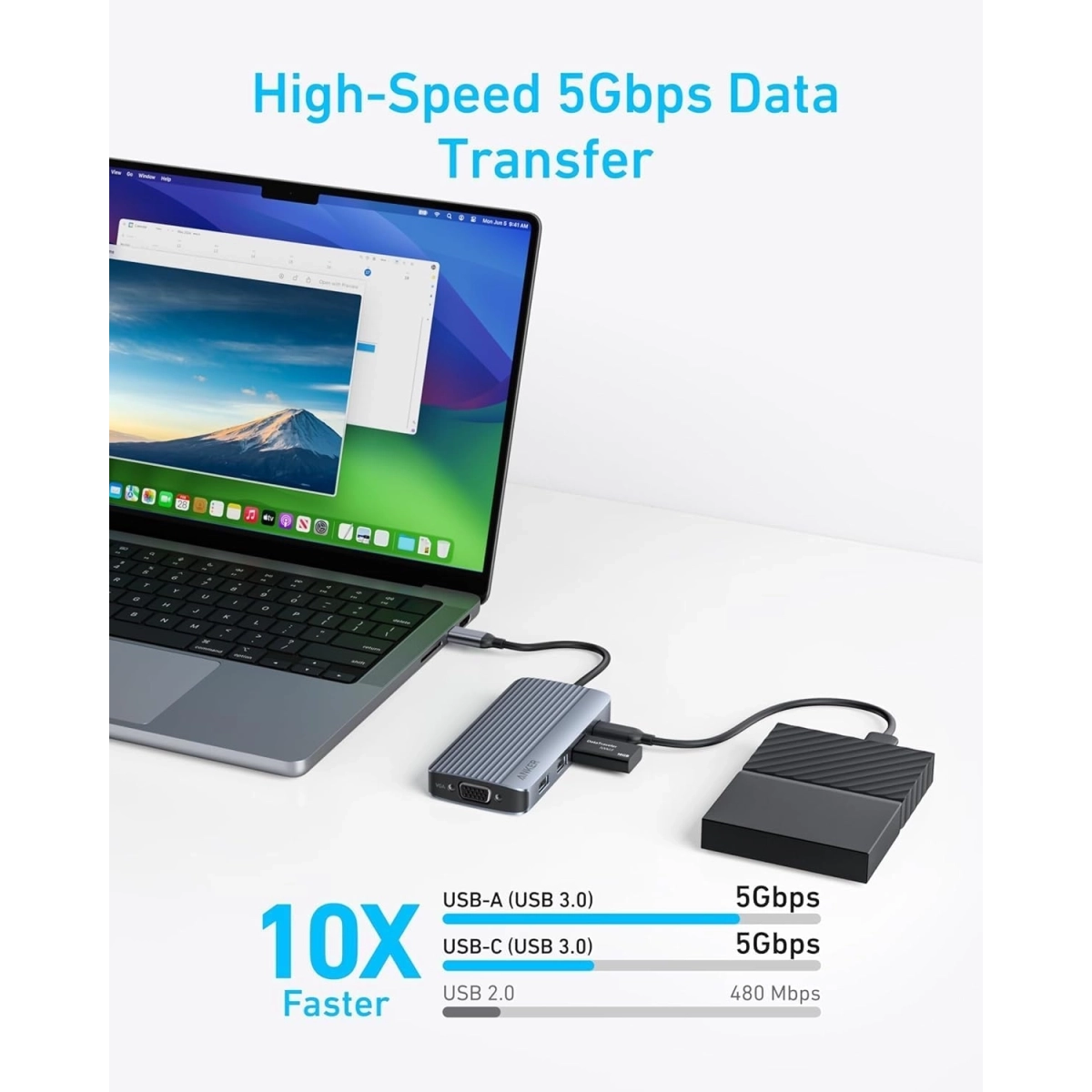 ANKER USB-C Hub (8-in-1, Triple Display) Sivi - Anker Srbija